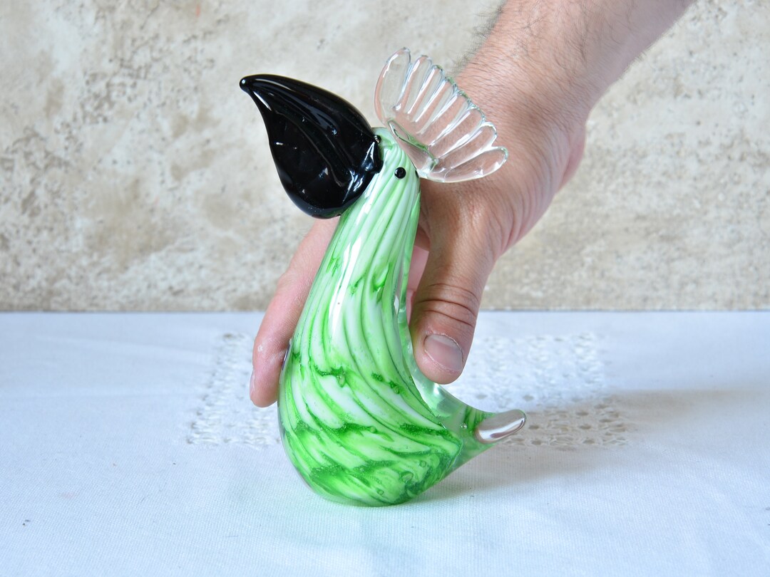 Blown Glass Bird Toucan, Blown Glass Art Animals, Art Glass Sculpture ...