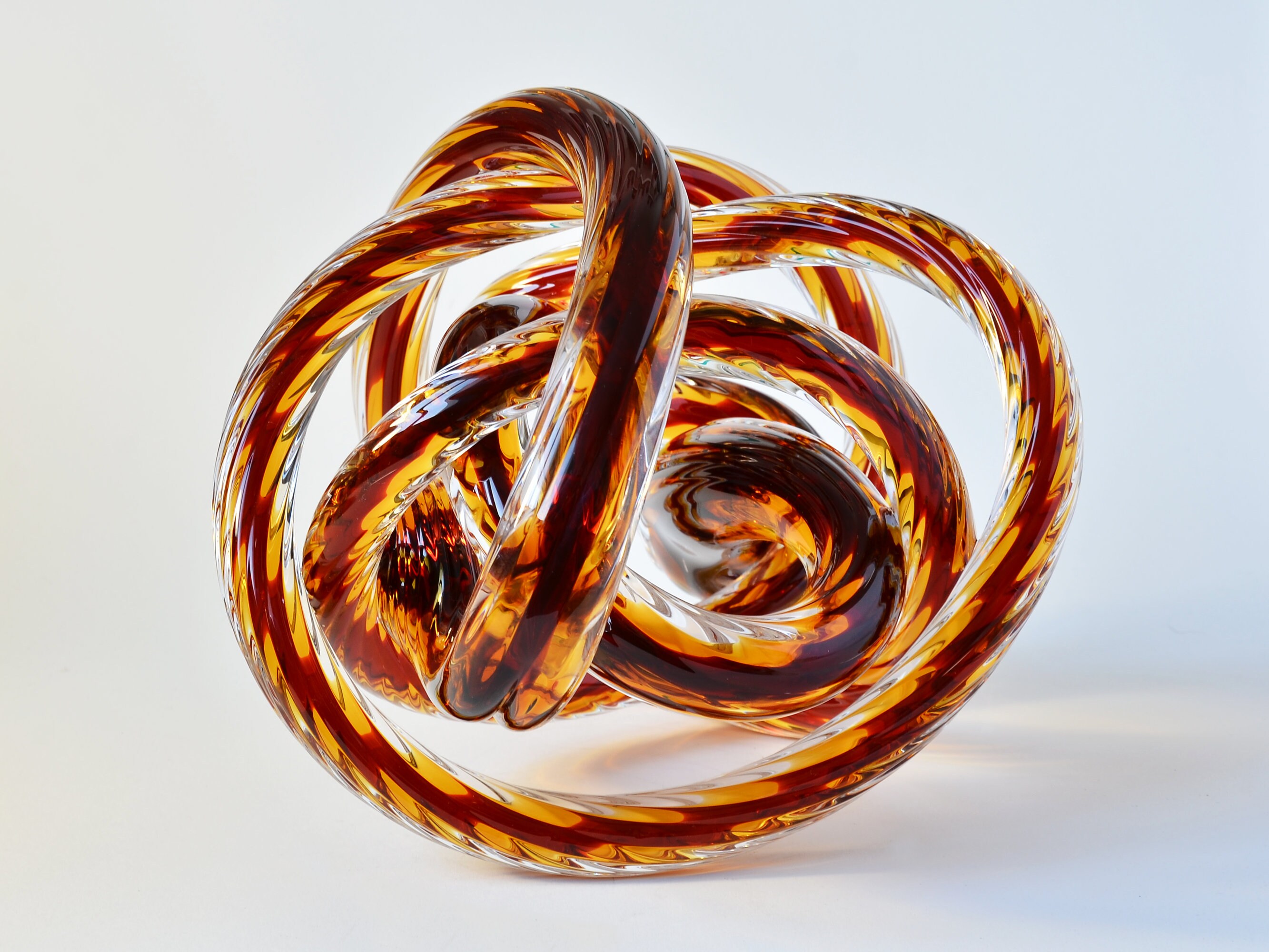 Vintage Glass Rope Knot, Art Glass Sculpture Twisted a Stylized Snaking ...