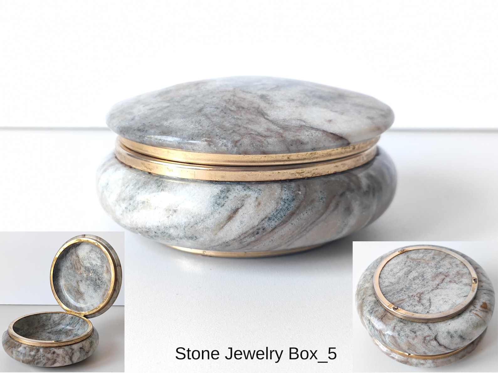 Marble Jewelry Box, Antique Trinket Box, Vintage Marble Box, Old Solid ...