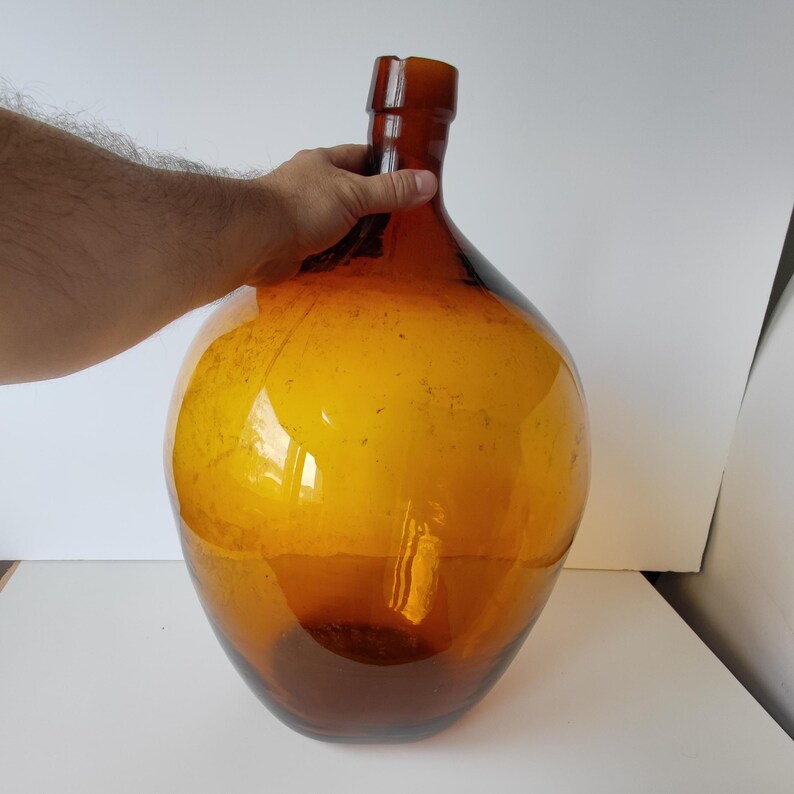XXL French Demijohn Bottle, Antique Large Demijohn 25 L Blown Glass ...