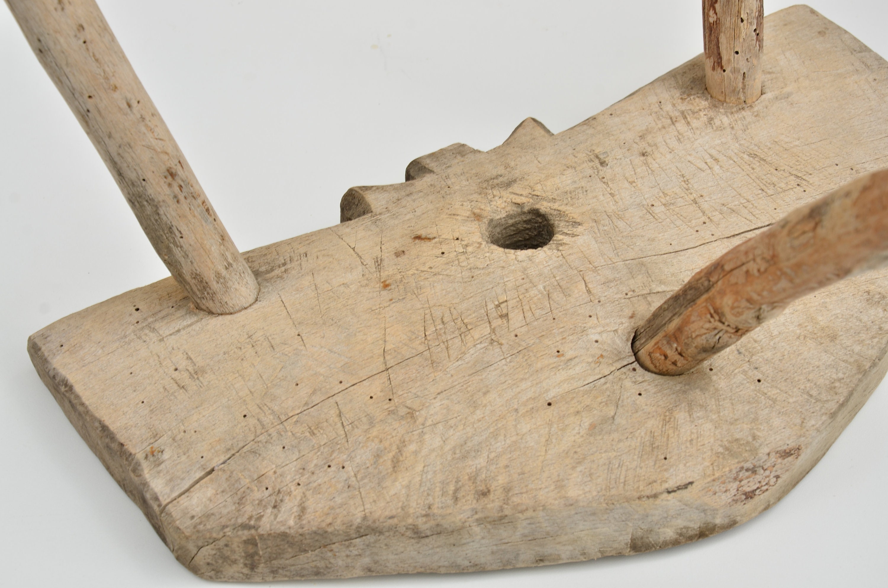 Antique Milking Stool, Three-legged Stool Wooden, Folk Farmhouse Stool ...