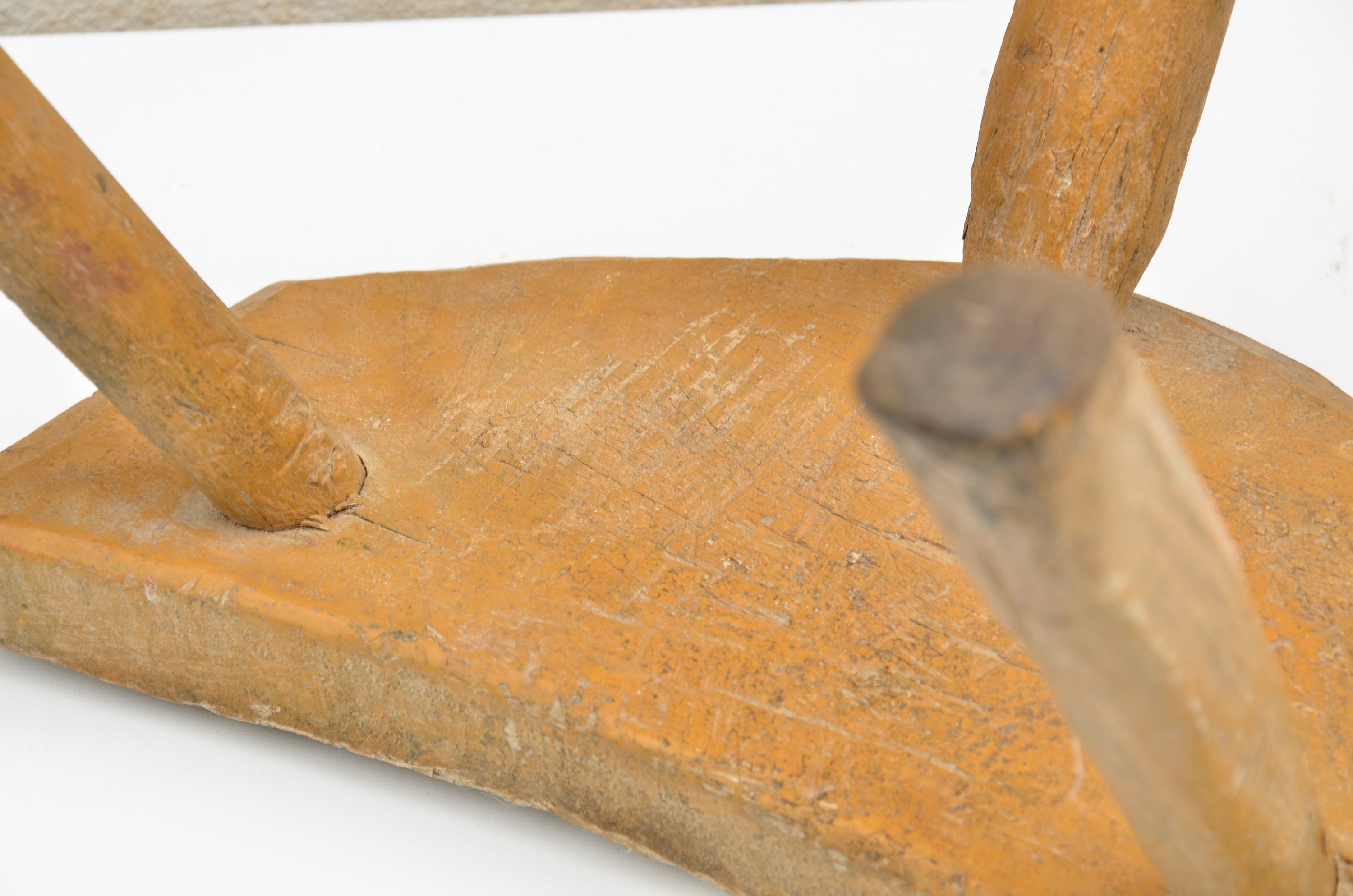 Antique Milking Stool, Three-legged Chair Wooden, Folk Farmhouse Stool ...