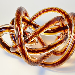 Vintage Glass Rope Knot, Art Glass Sculpture Twisted a Stylized Snaking ...
