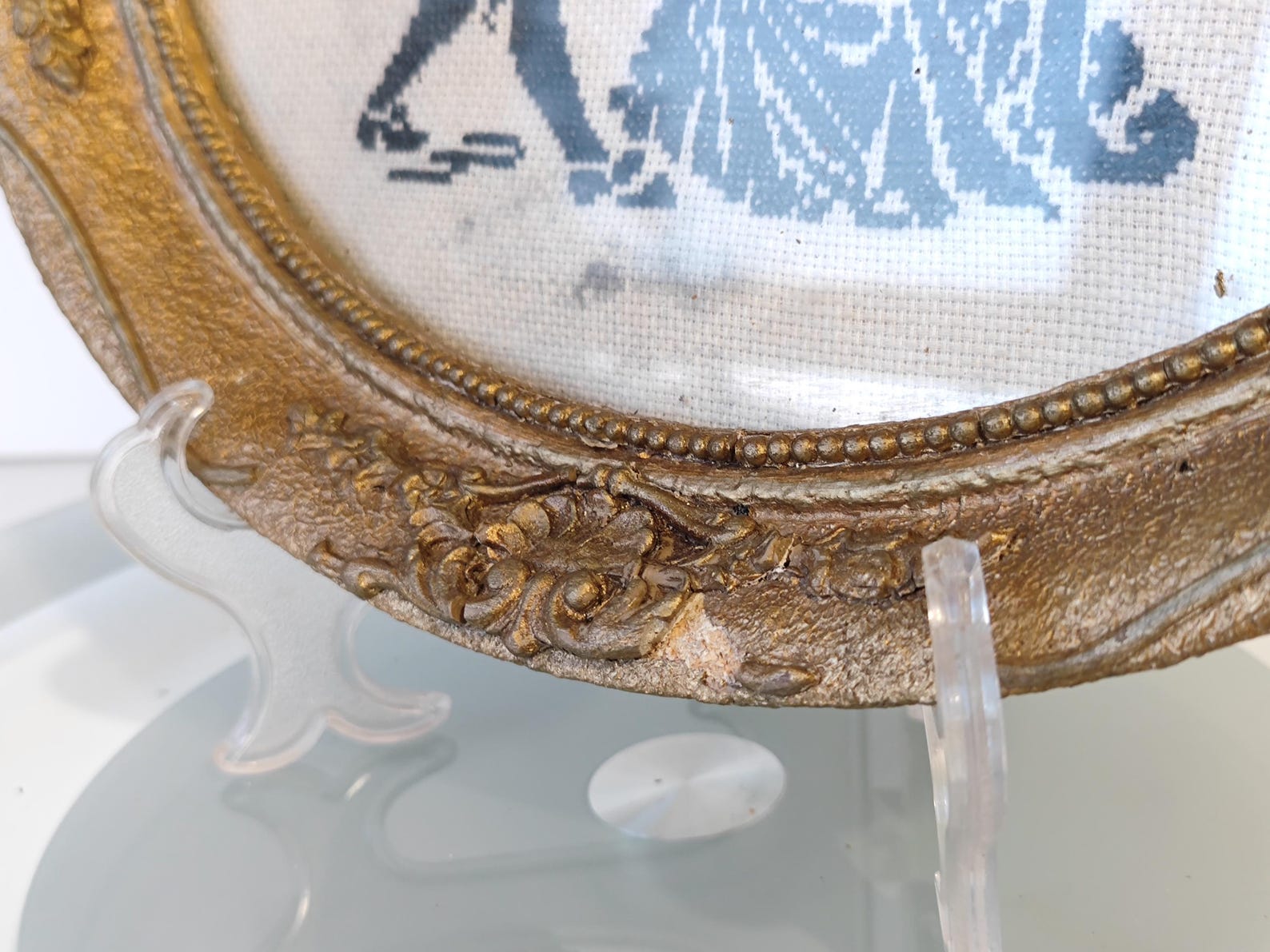 Vintage Ornate Gold Frame With Hand Embroidered Tapestry dancing Couple ...