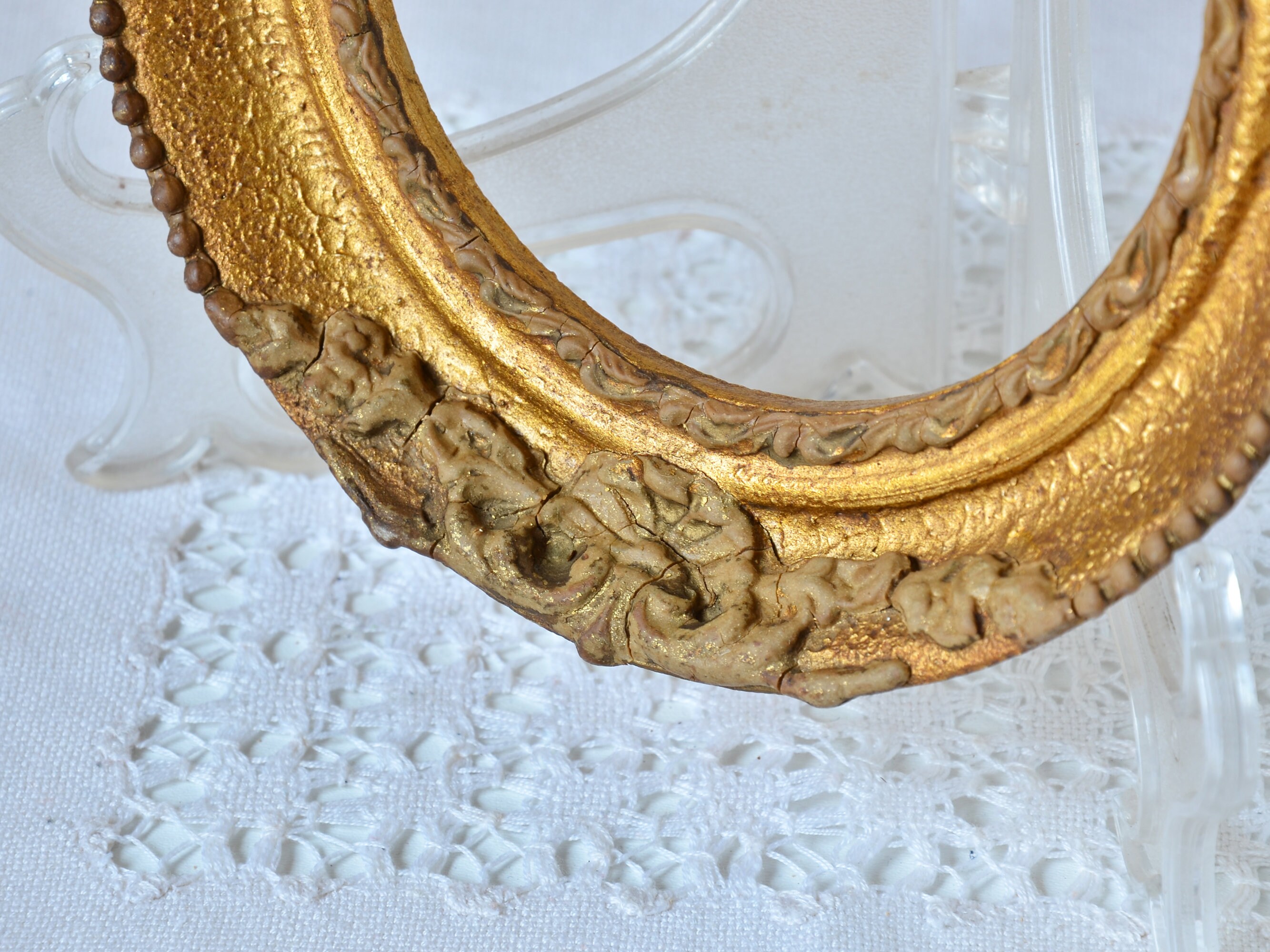 Vintage Gold Frame Round 8 Inches for Wall Retro Decor 1980s - Etsy