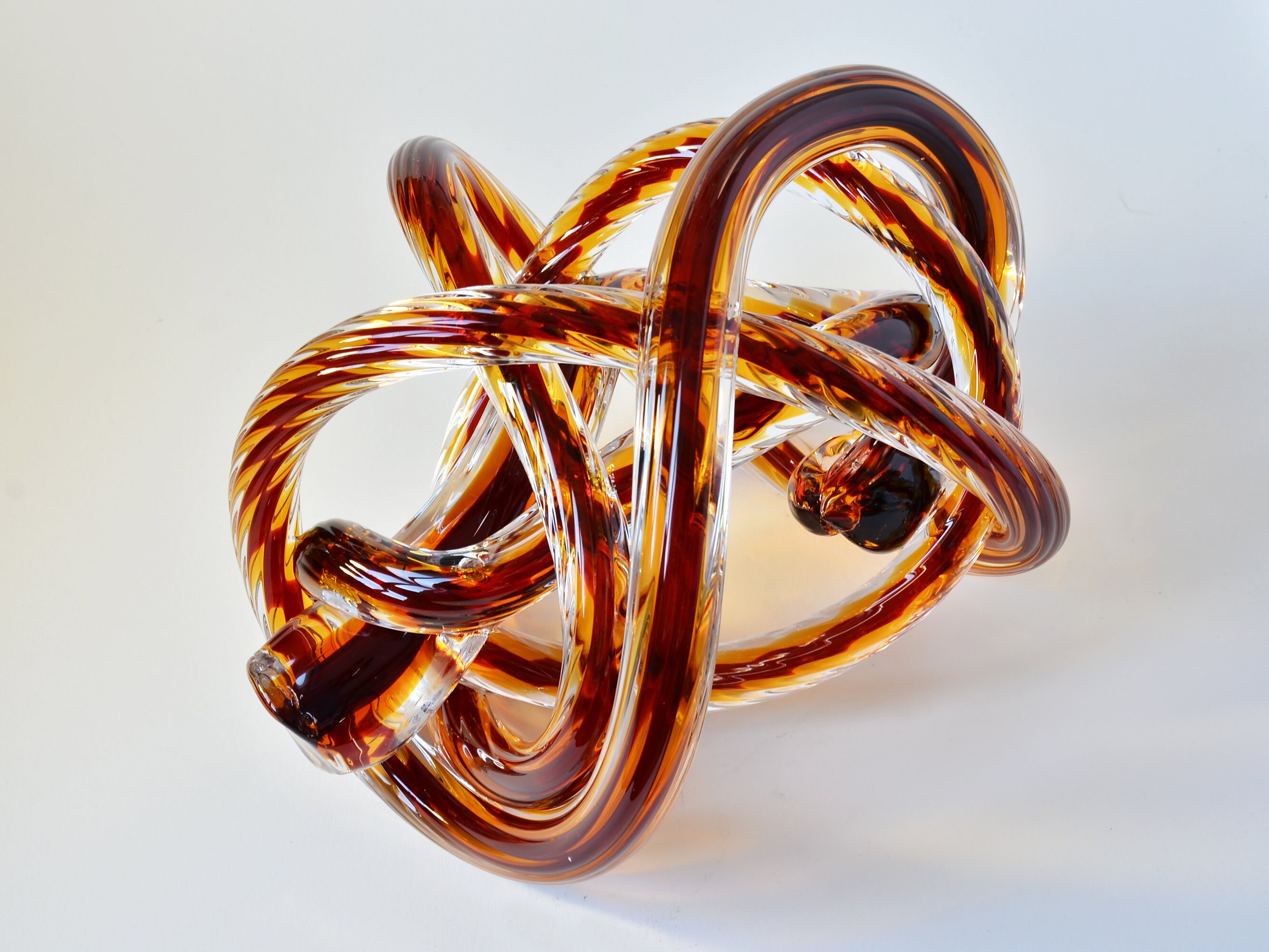 Vintage Glass Rope Knot, Art Glass Sculpture Twisted a Stylized Snaking ...