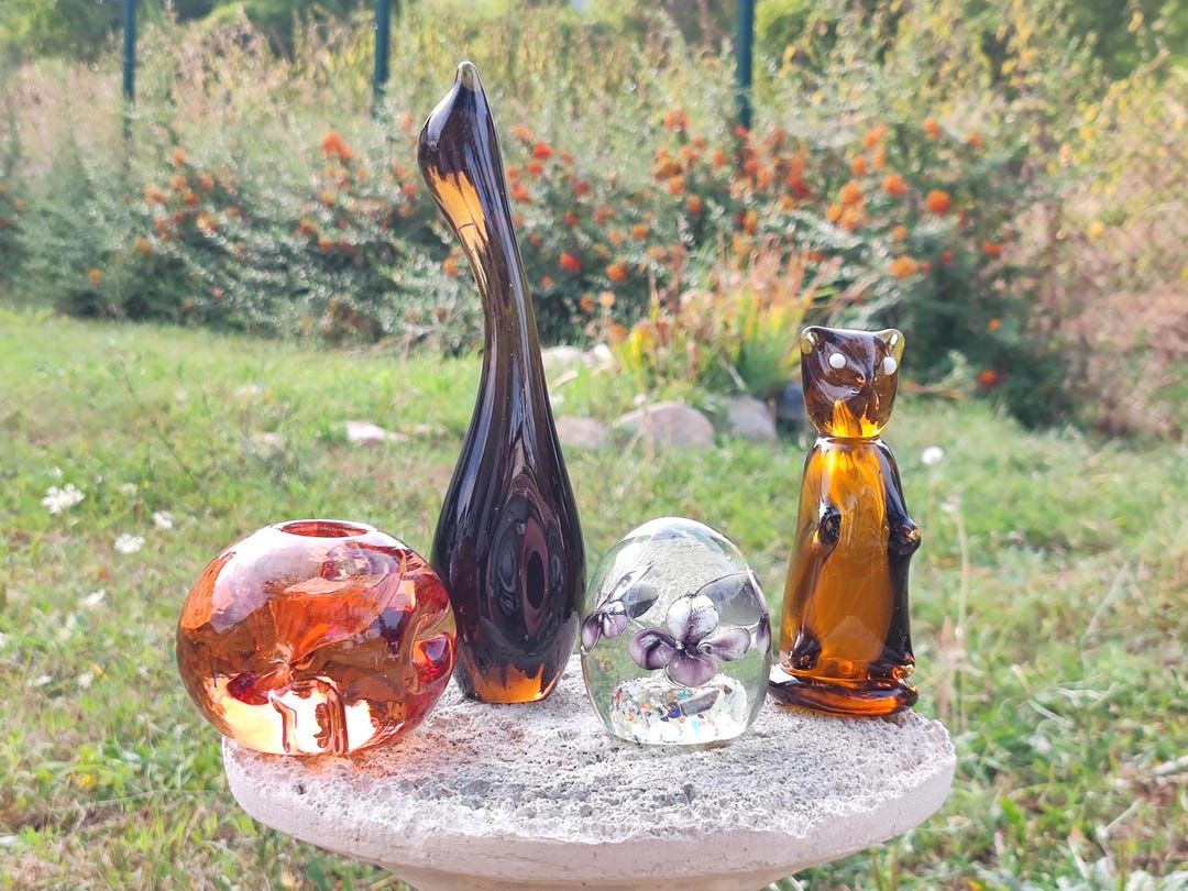 Vintage Glass Paperweight, Glass Sculpture, Coworker Gift, Desk ...