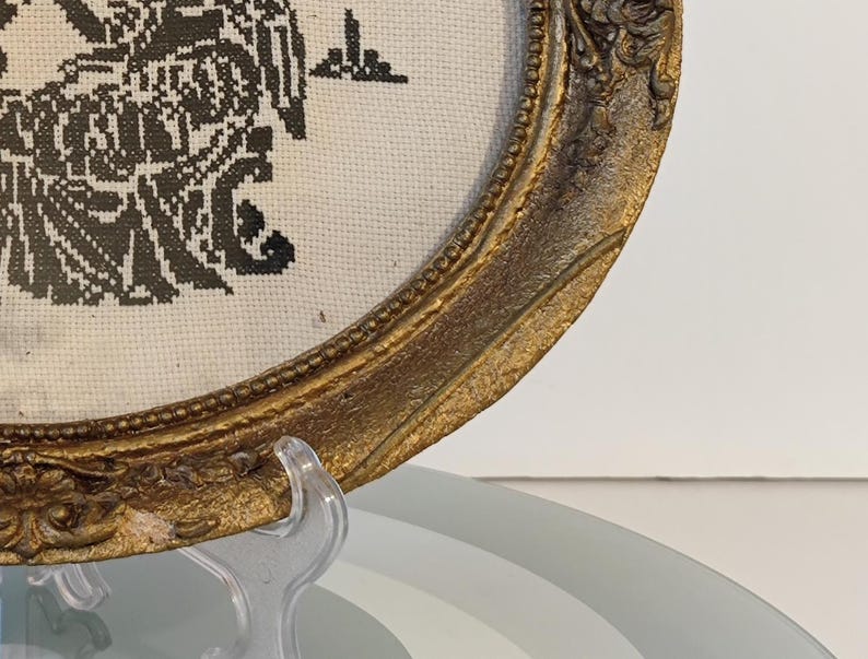 Vintage Ornate Gold Frame With Hand Embroidered Tapestry dancing Couple ...