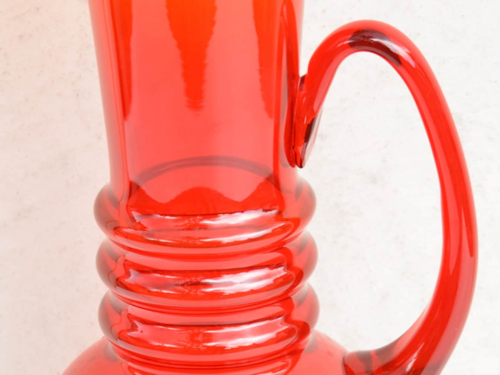 Colorful Art Glass Jug - Playful Shapes for Your Home, Red-orange Glass ...