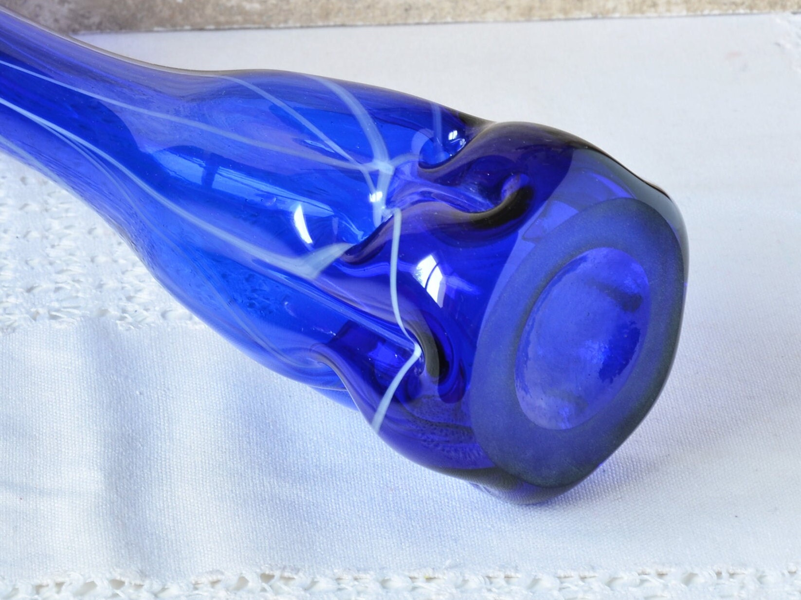 Vintage Swung Glass Vase Tall 16 Inches, Craftsman Hand Blown Glass ...