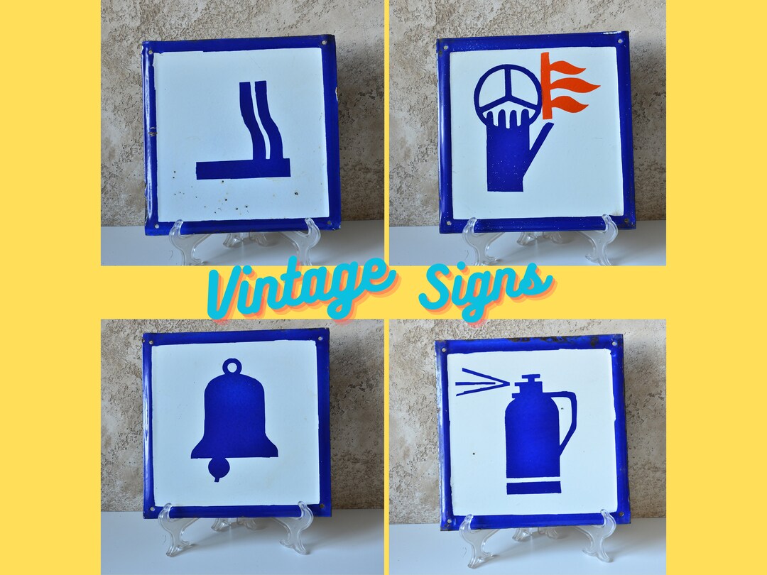 Vintage Industrial Enamel Signs USSR, Industrial Decoration ...