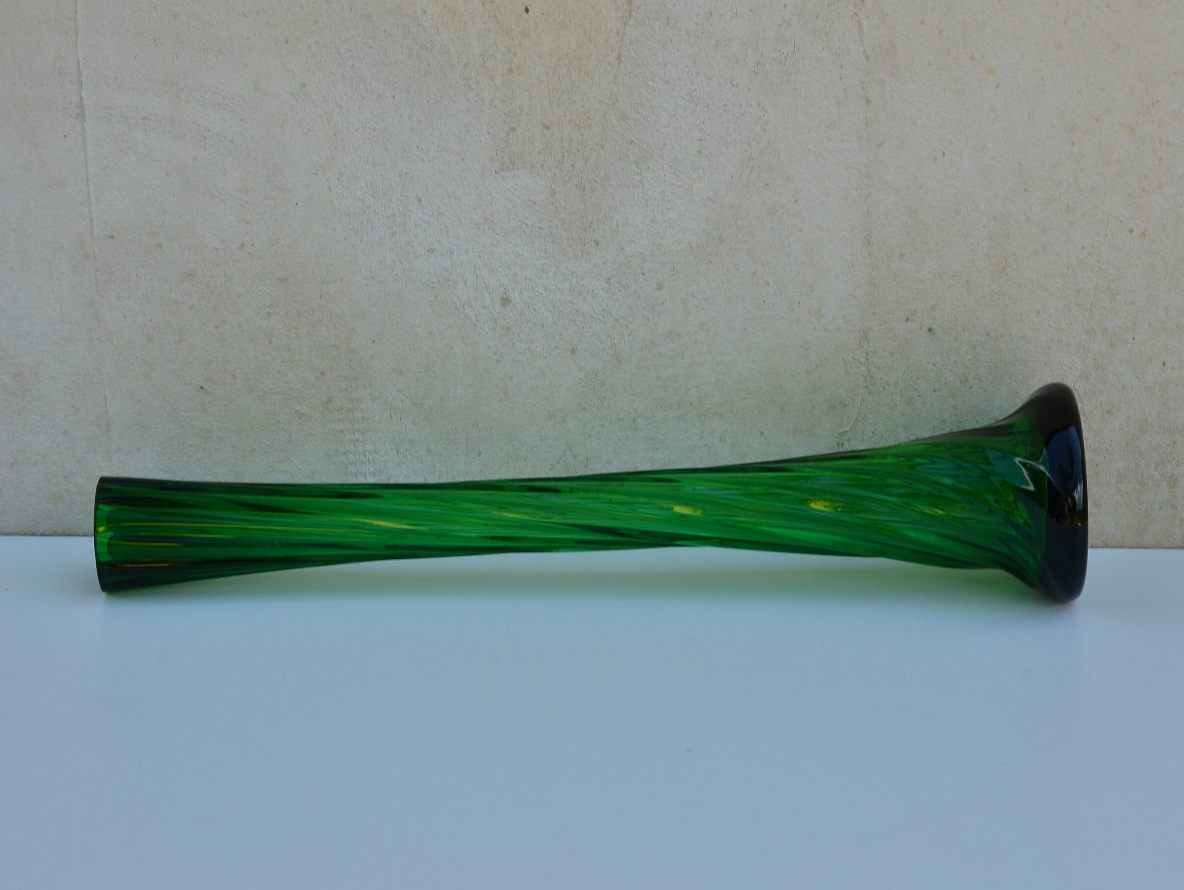 Emerald Green Glass Vase Tall 20 Inch Vase Gift Twisted Stem - Etsy