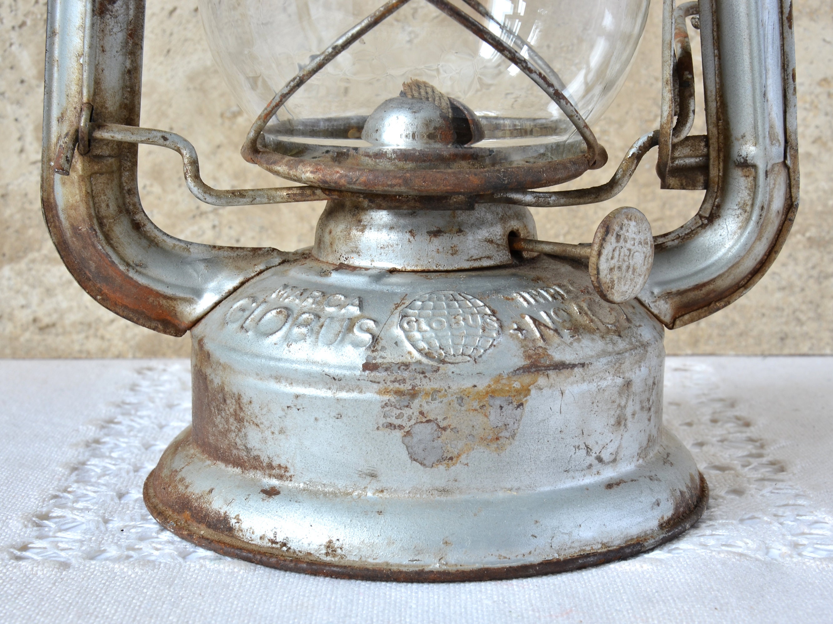 Vintage Oil Lamp, Silver Oil Gas Lantern, Kerosene Lamp, Outdoor ...