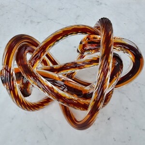 Vintage Glass Rope Knot, Art Glass Sculpture Twisted a Stylized Snaking ...