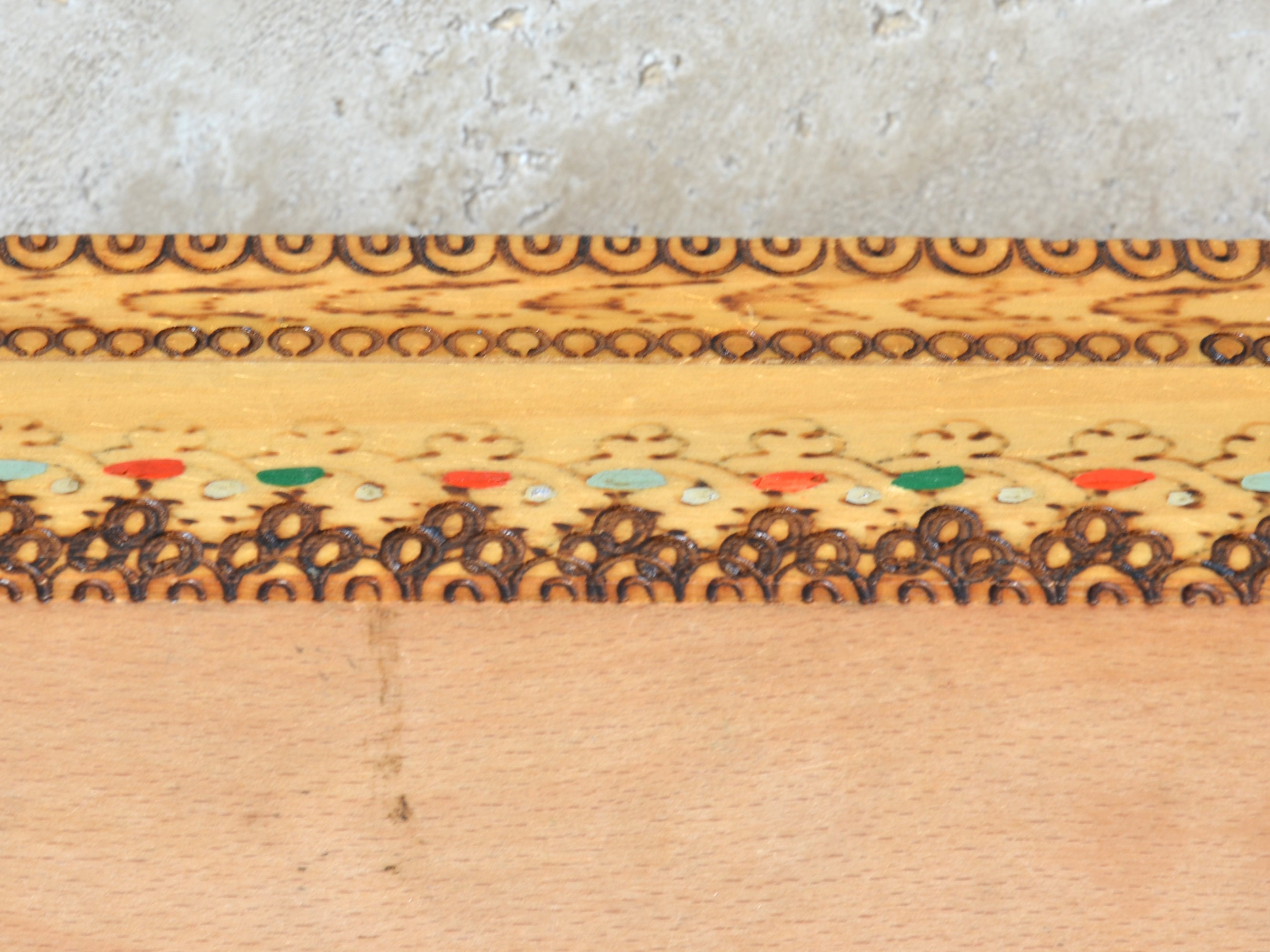 Vintage Wooden Pyrography Box, Keepsake Box, Bulgarian Wooden Trinket ...