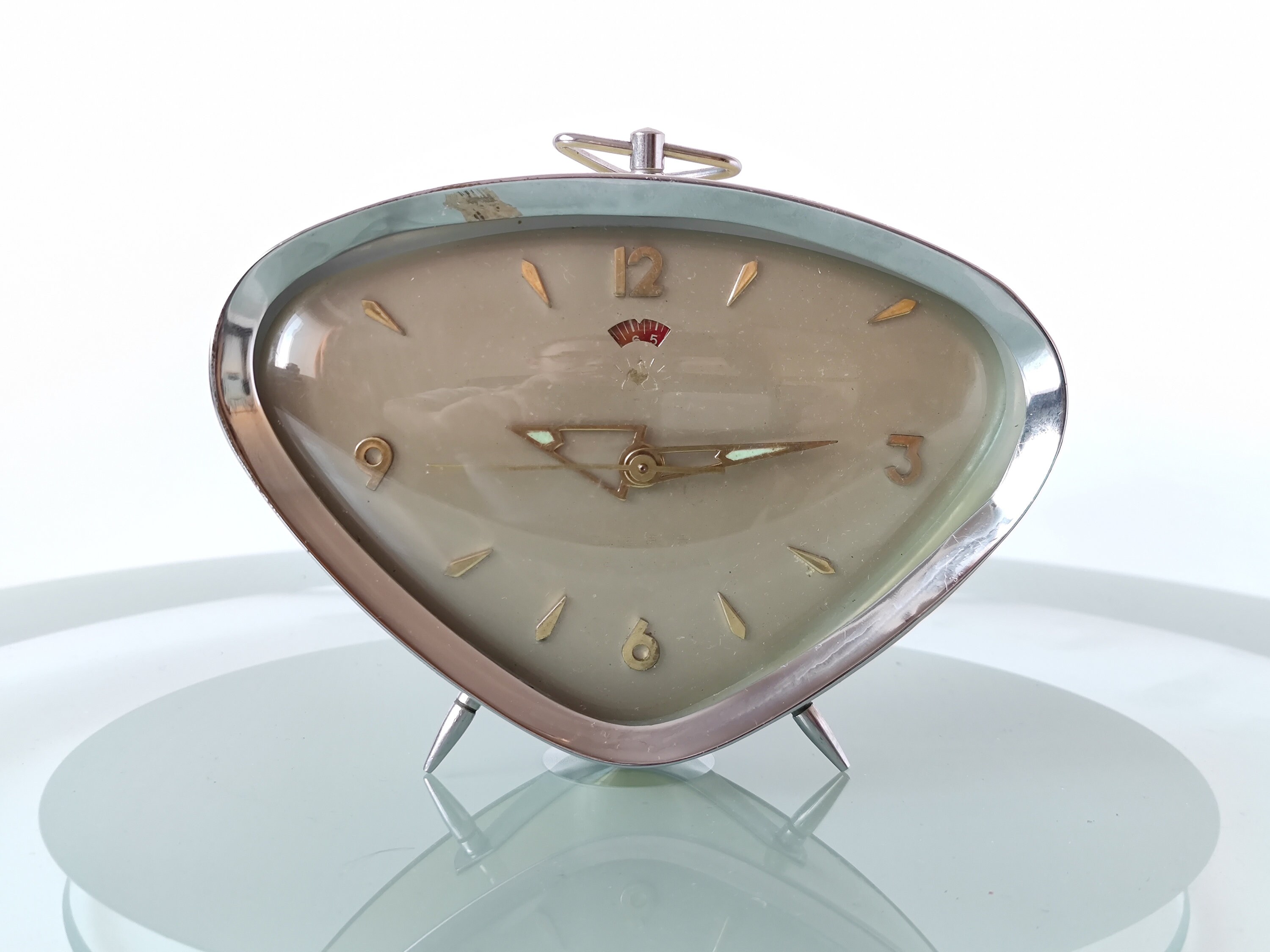 Vintage Alarm Clock, Mechanical Triangle Clock diamond Made in Shanghai ...