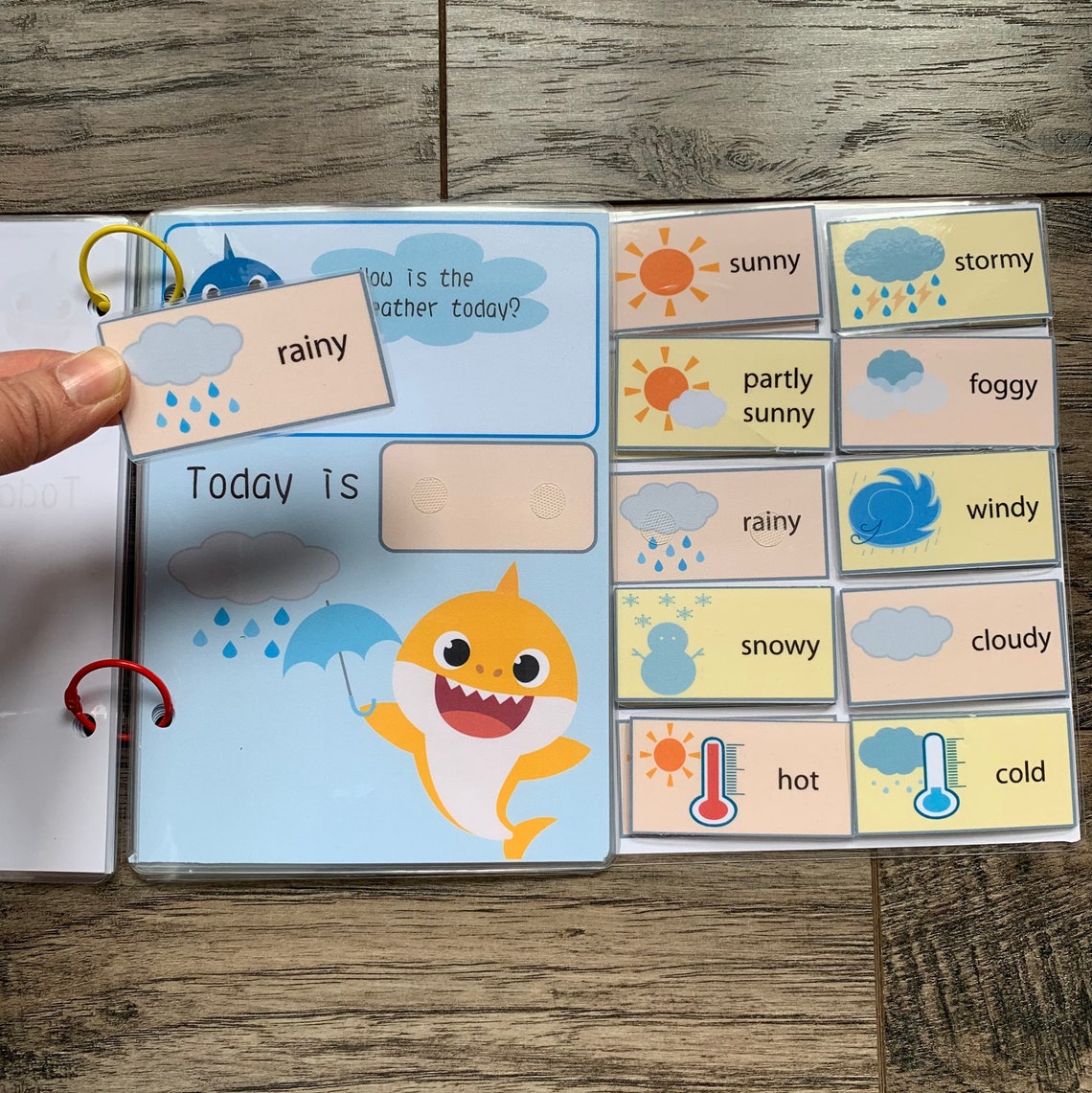 Printable Baby Shark Weather Busy Book activity Book for 2 - Etsy