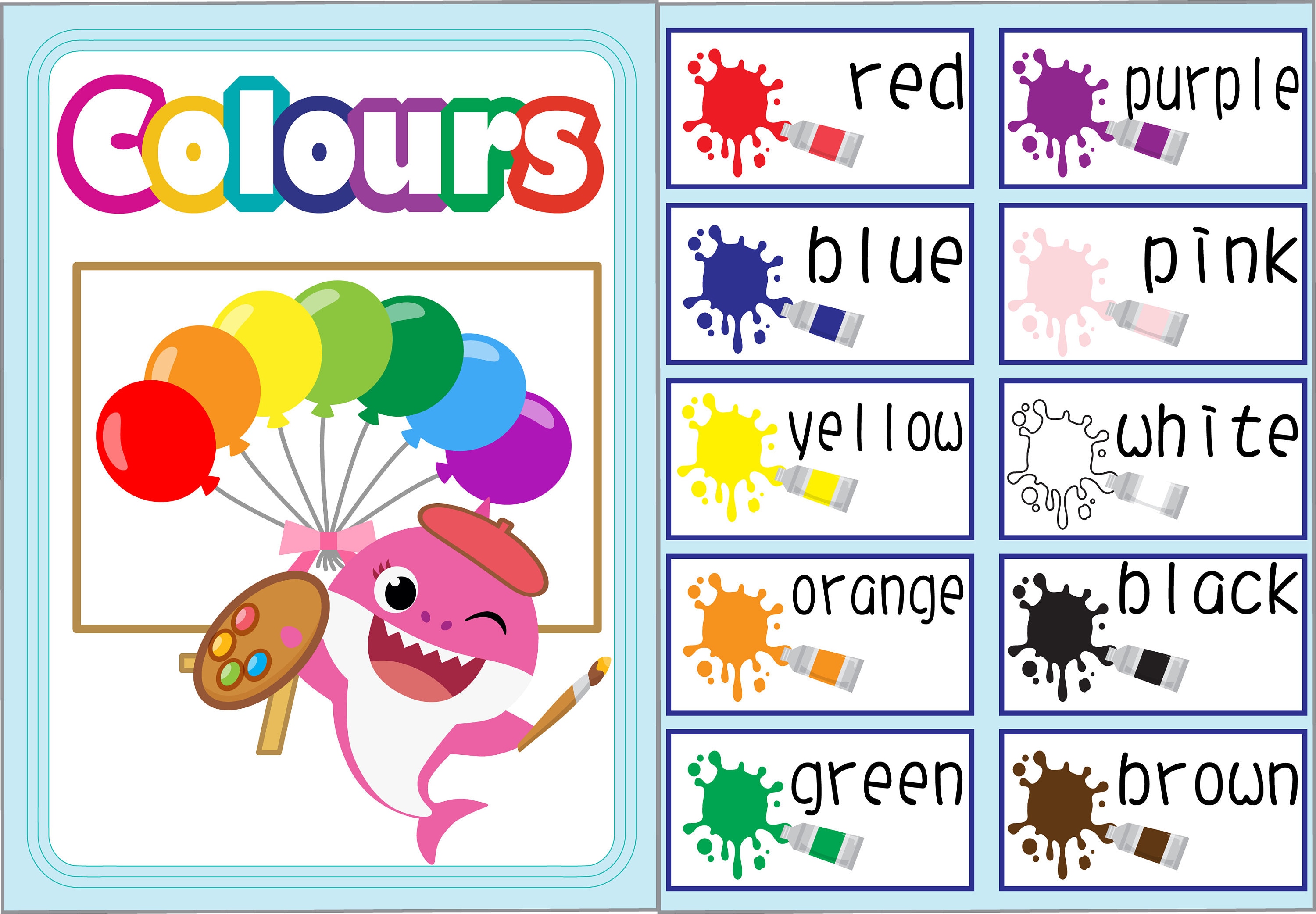 Printable| Baby Shark Colour Busy Book |activity Book for 2 - 3 Years ...