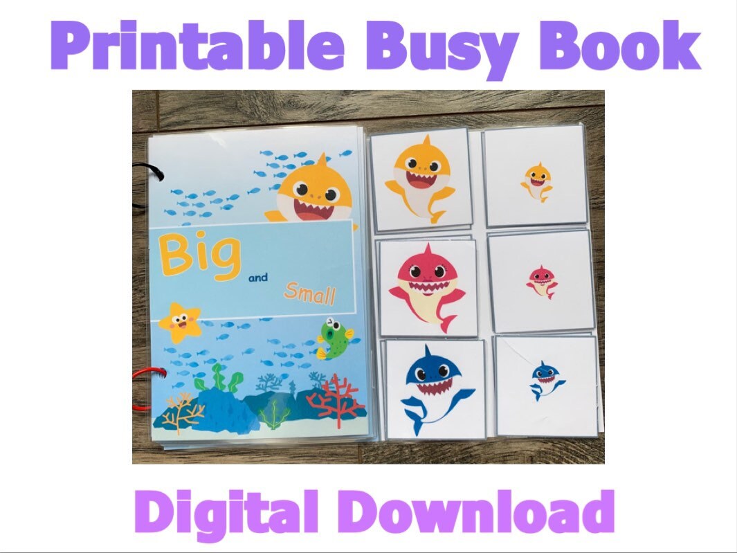 Printable| Baby Shark Big and Small Busy Book |activity Book for 2 - 3 ...