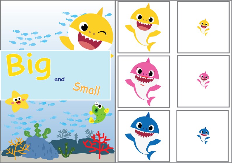 Printable| Baby Shark Big and Small Busy Book |activity Book for 2 - 3 ...