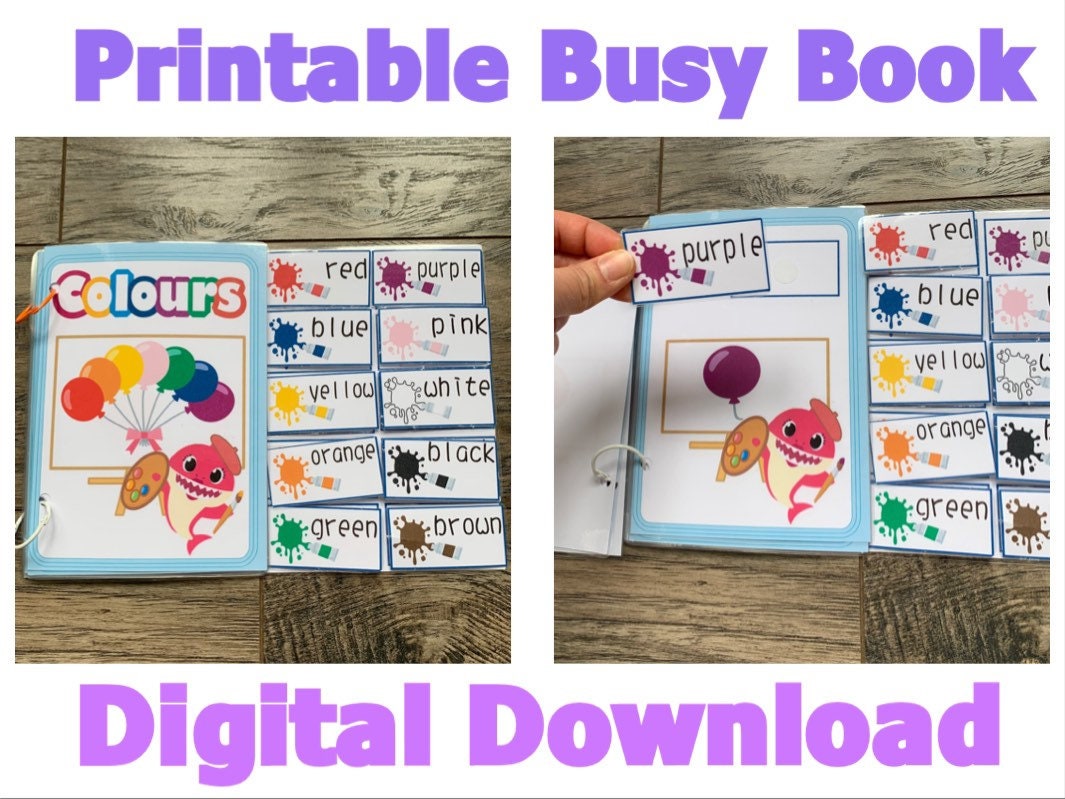 Printable| Baby Shark Colour Busy Book |activity Book for 2 - 3 Years ...