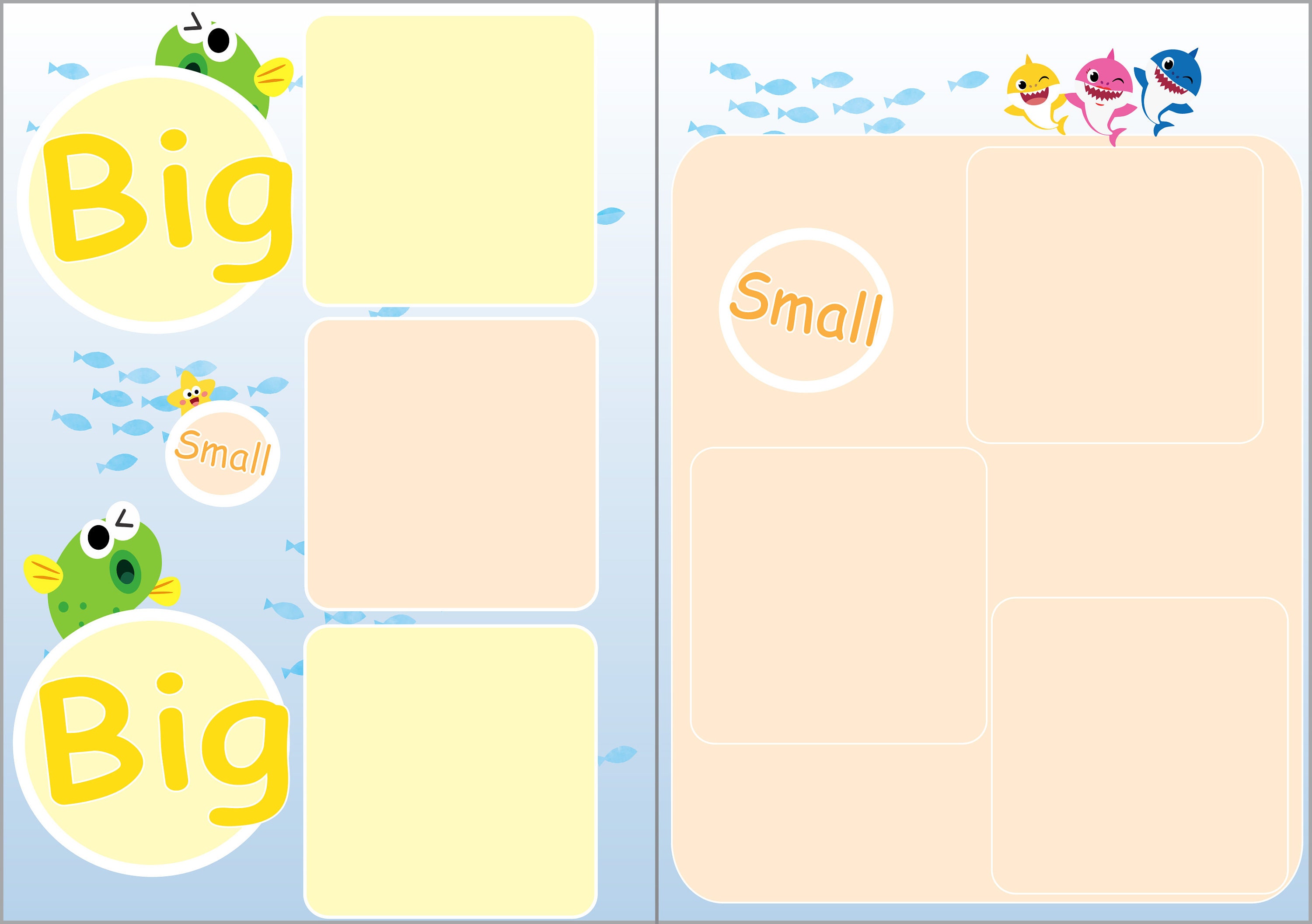 Printable Baby Shark Big and Small Busy Book activity Book for 2 3 ...