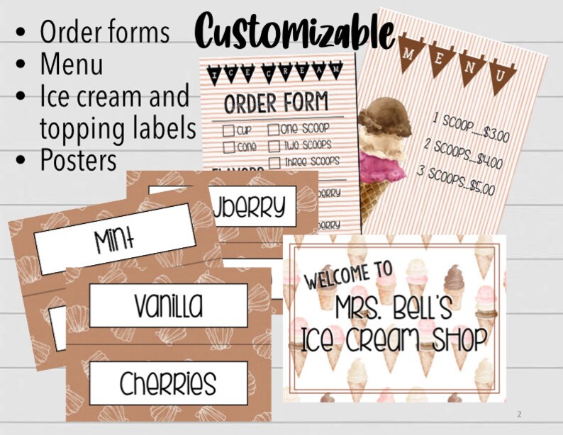 Ice Cream Shop Dramatic Play - Etsy