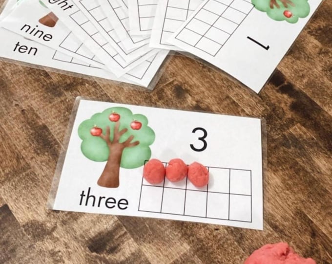 Apple Seed Counting Cards - Montessori Math PRINTABLE - Fall Math ...