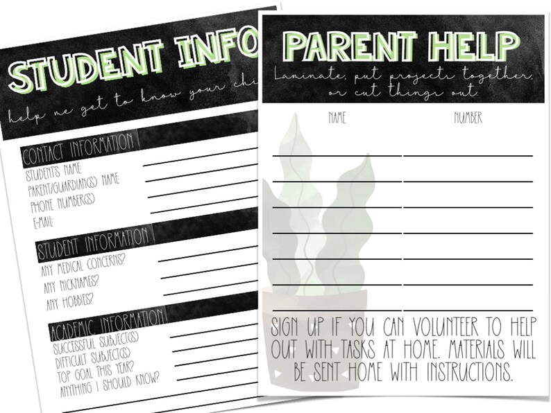 Meet the Teacher/ Orientation Forms - Etsy