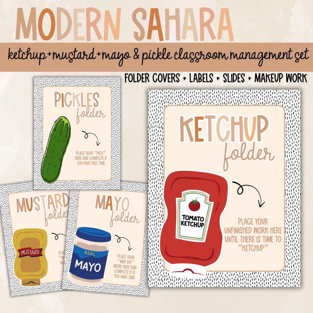 Ketchup Mustard Mayo Pickle Classroom Management Set (digital Download ...