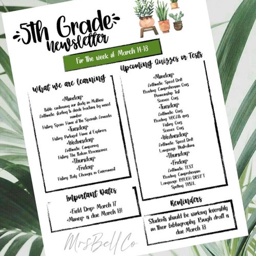 Welcome Back to School Newsletter EDITABLE Classroom - Etsy