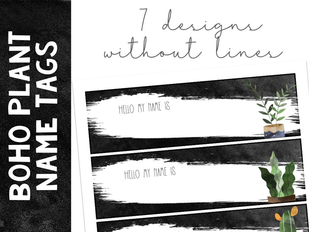 Boho Plant Name Tags - Etsy