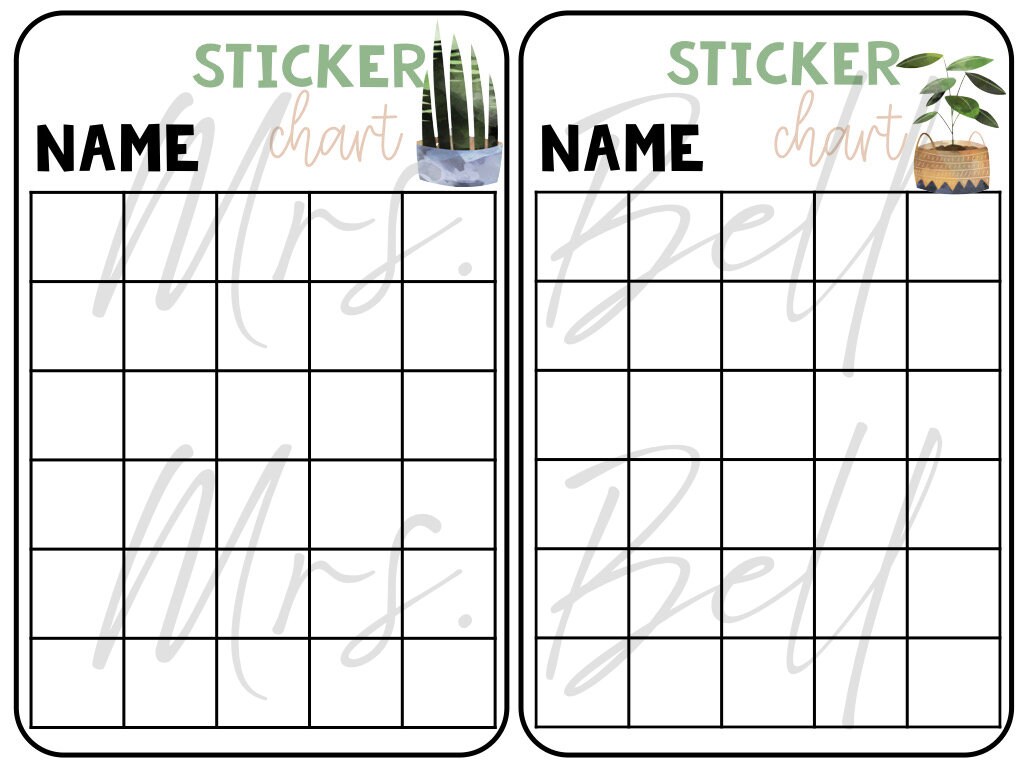 Boho Behavior Sticker Chart - Etsy