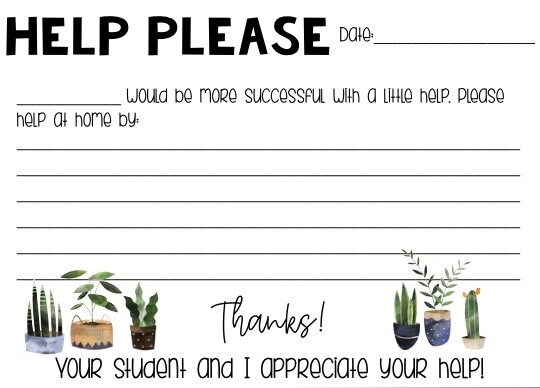 Behavior Management Teacher-parent Communication Forms - Etsy