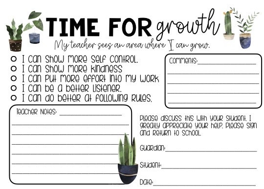 Behavior Management Teacher-parent Communication Forms - Etsy