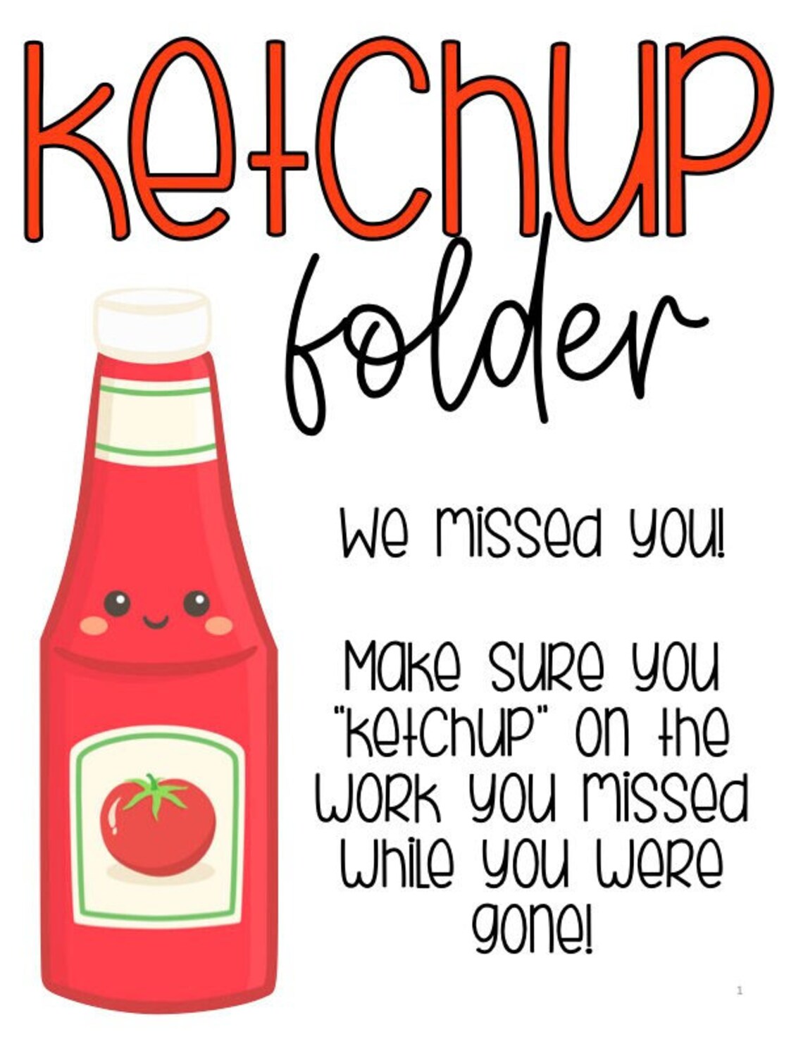 Ketchup Folder Classroom Management - Etsy