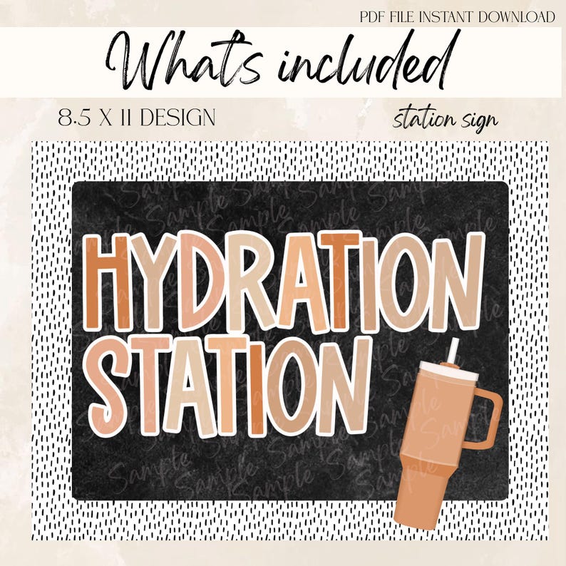Classroom Hydration Station Set: Modern Sahara Decor (digital Download ...