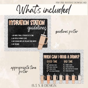 Classroom Hydration Station Set: Modern Sahara Decor (digital Download ...