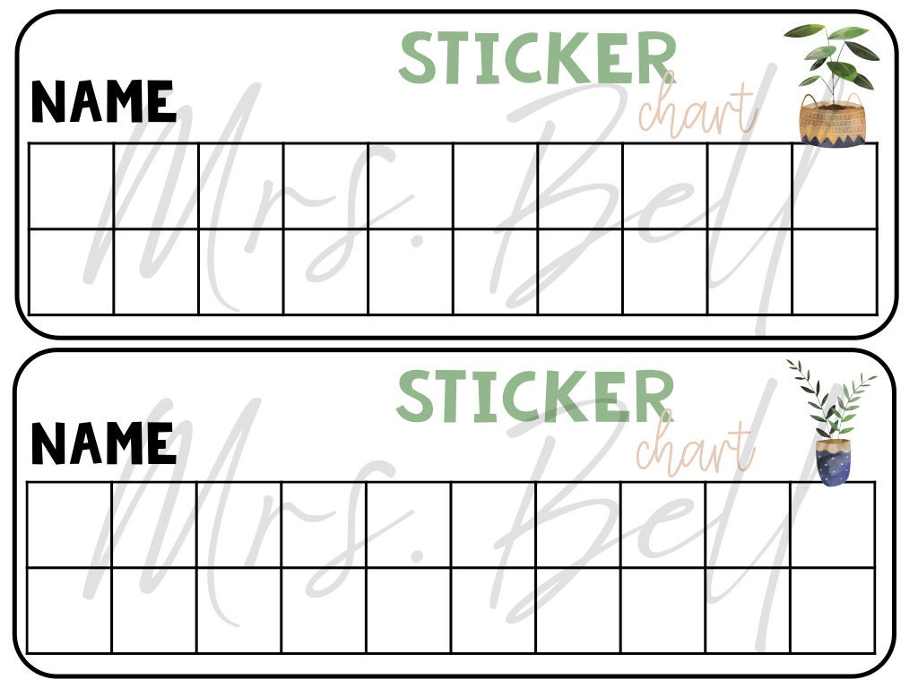 Boho Behavior Sticker Chart - Etsy