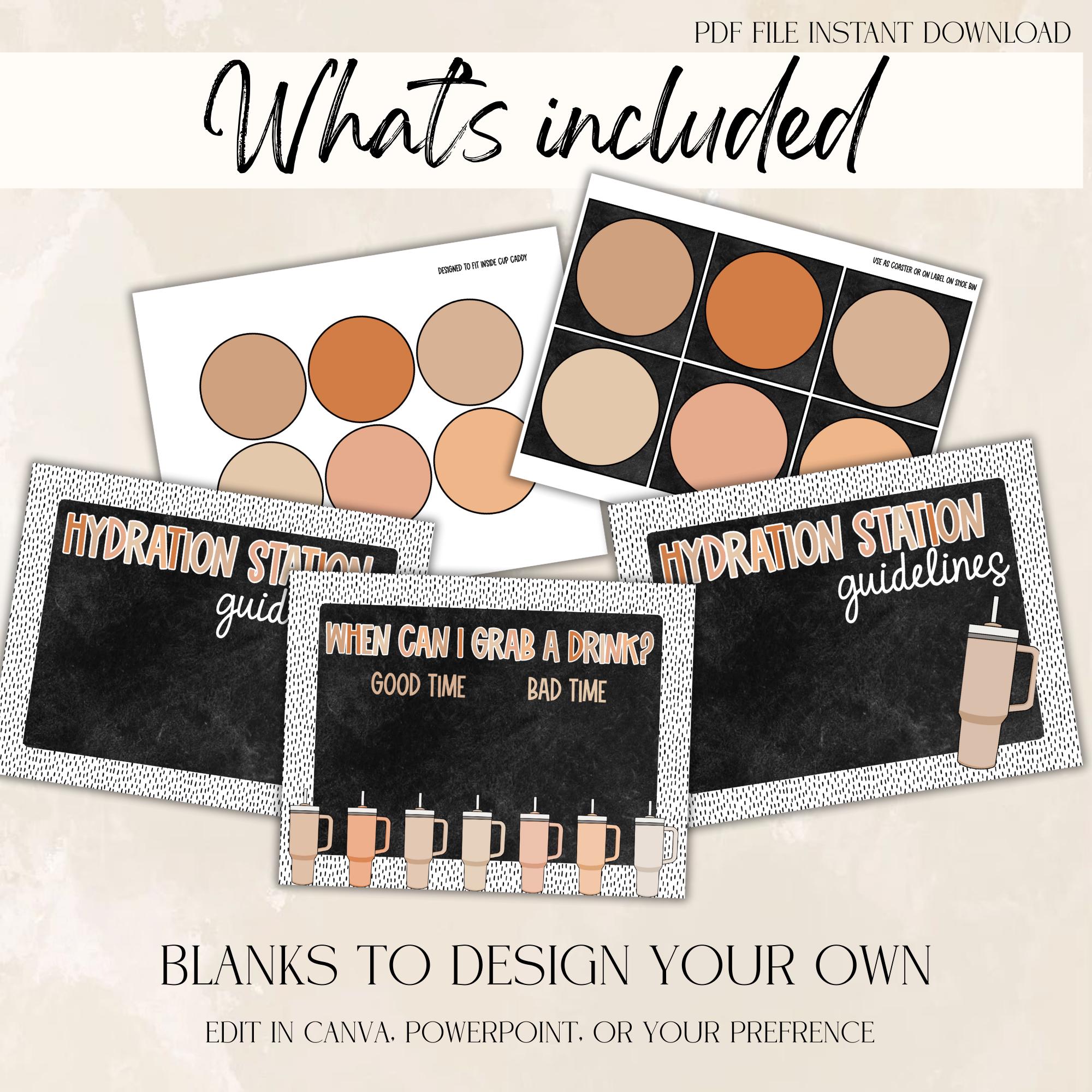 Classroom Hydration Station Set: Modern Sahara Decor (digital Download ...
