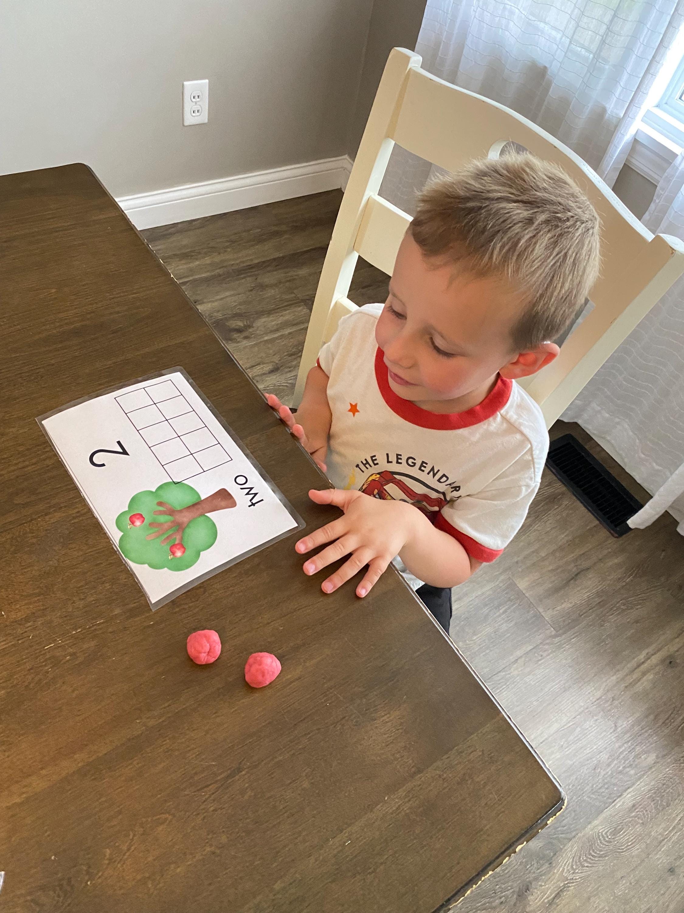 Apple Tree Counting Mats: Number Recognition, Sensory Play (PDF) - Etsy