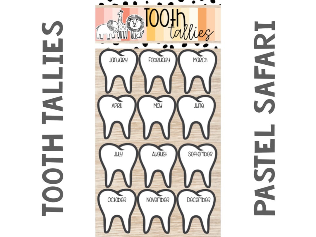 Pastel Safari Tooth Tally - Etsy
