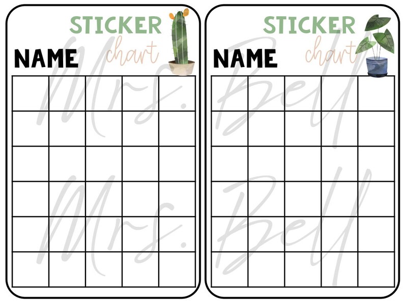 Boho Behavior Sticker Chart - Etsy