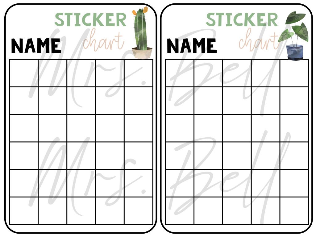 Boho Behavior Sticker Chart - Etsy