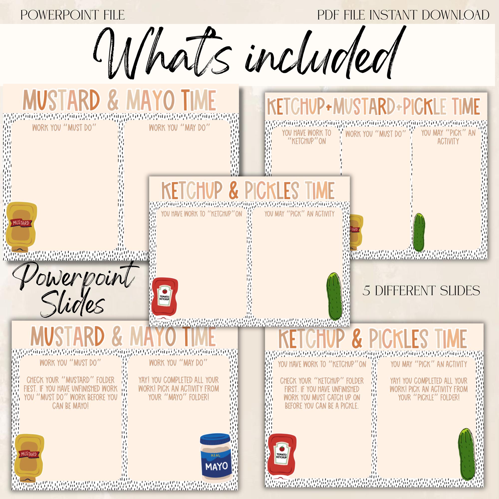 Ketchup Mustard Mayo Pickle Classroom Management Set (digital Download ...