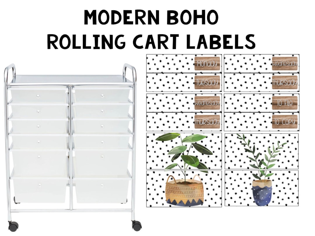 12 Drawer Cart Labels - Etsy