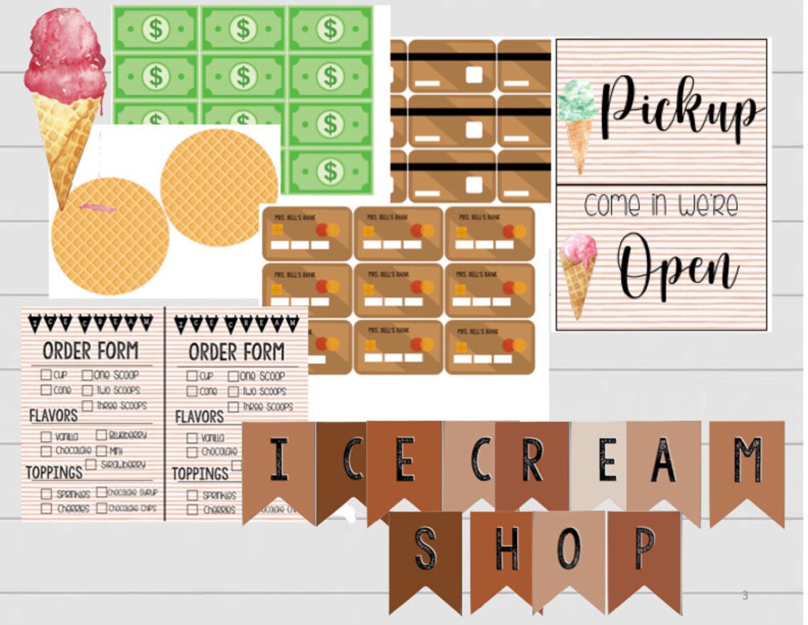 Ice Cream Shop Dramatic Play - Etsy