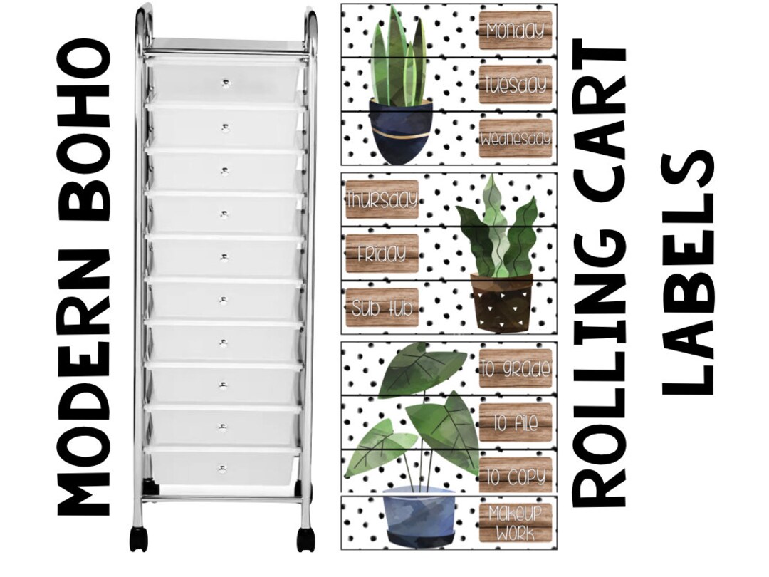 10 Drawer Rolling Cart Labels - Etsy