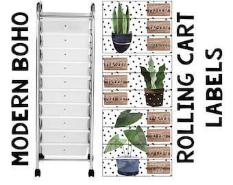 10 Drawer Rolling Cart Labels Editable Rainbow Watercolor Classroom ...
