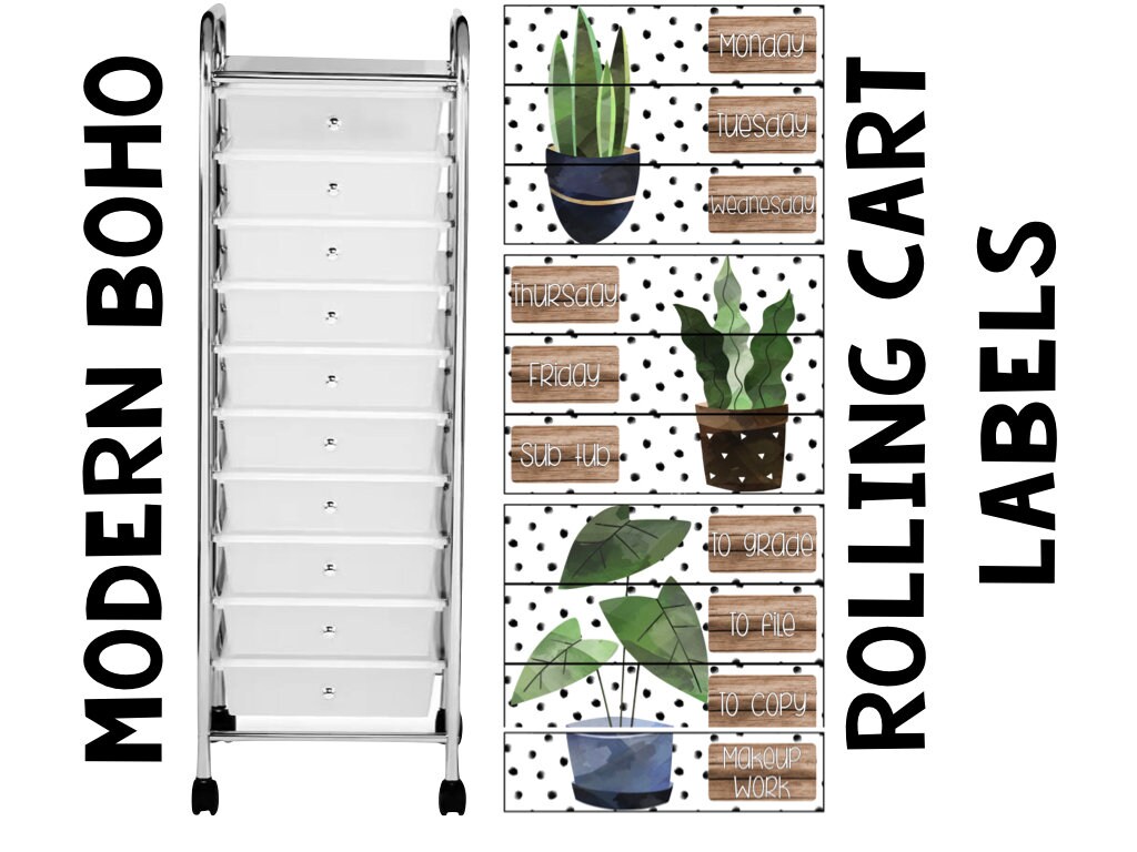 10 Drawer Rolling Cart Labels - Etsy